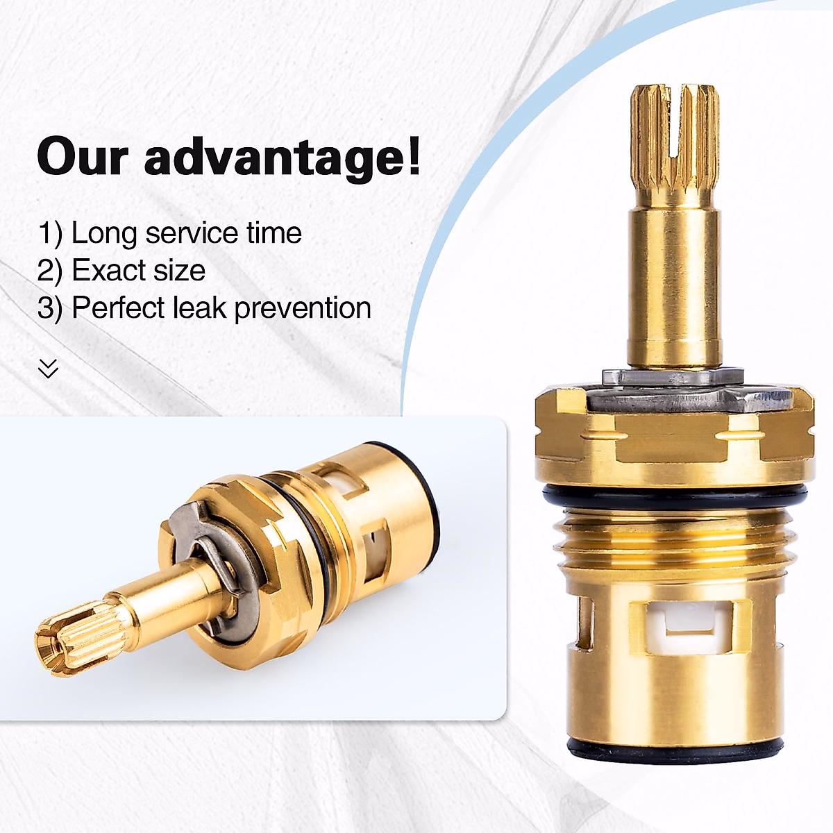 Cartridge for American Standard 994053-0070a or 994053-0070a/H Bath & Kitchen Faucet Replacement Valve Cartridge, 4z-24h Hot and Cold Replacement Stem, Brass