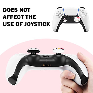 DLseego Cat & Evil Rabbit 4PCS Thumb Grips Caps for Xbox One PS5 PlayStation4 DualSense Switch Pro Wireless Controller Steam Deck, Soft Silicone Anti-Slip Button Cap Japanese Cartoon 3D Joystick Cover