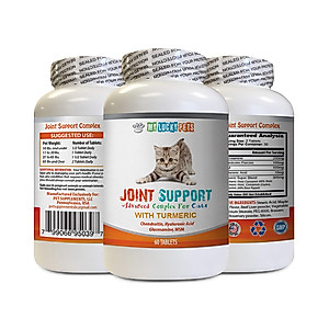 MY LUCKY PETS LLC cat Joint Treats - CAT Joint Support with Turmeric Complex - Hip Care - Premium MSM - cat glucosamine chondroitin Powder - 1 Bottle (60 Chewable Tablets)