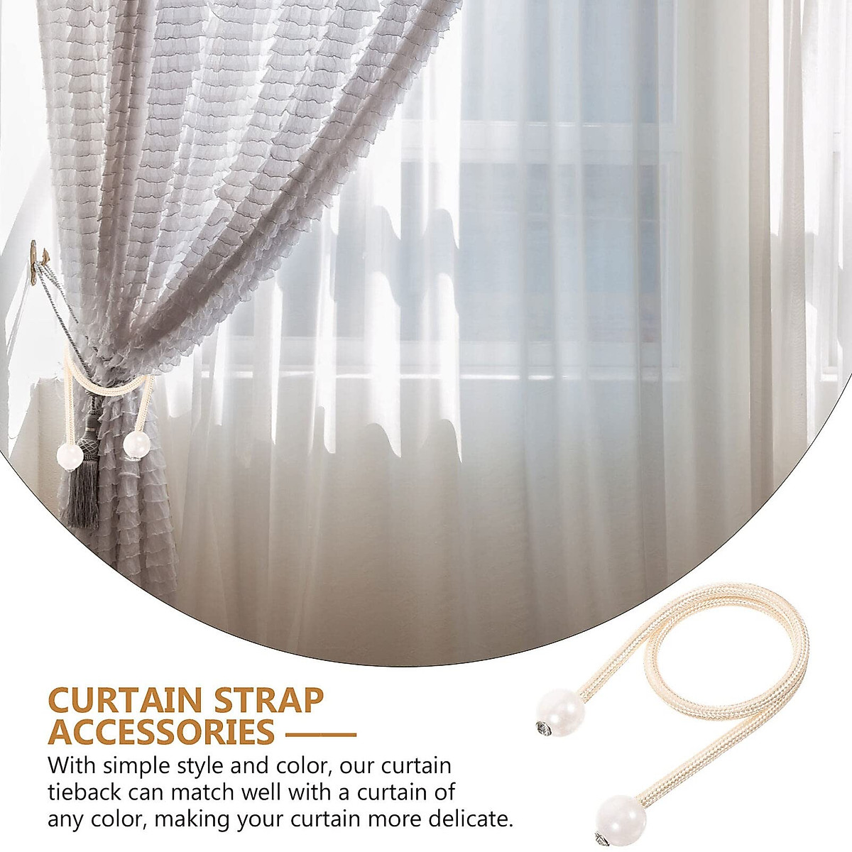 2pcs Curtain Tie Curtain Holdback Tie Rope for Curtain Home Curtain Fixing Strap Curtain Buckles Retro Curtain Rope Home Curtain Rope Fashion Curtain Rope Curtain Fixing Buckles