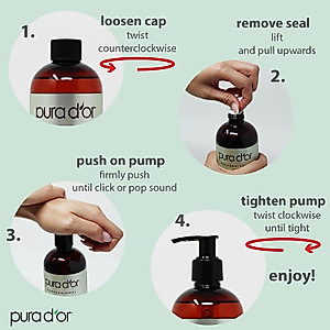 PURA D'OR 16 Oz ORGANIC Sweet Almond Oil - 100% Pure & Natural USDA Certified Cold Pressed Carrier Oil For DIY Beauty - Non-Greasy, Unscented, Hexane Free Moisturizer - Massage Oil For Hair & Skin