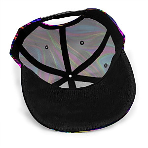 YEGFTSN Baseball Cap Men Women - Colorful Tie Dye Adjustable 3D Printed Snapback Flat Bill Hip Hop Hat