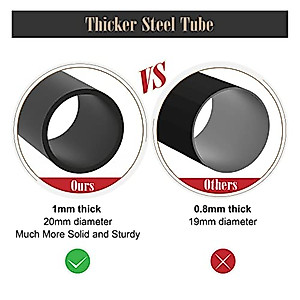 PHI VILLA 40 Inch Heavy Duty Large Curved Indoor/Outdoor Firewood Racks Log Hoop, Oval Base for Kindling Wood Storage Wood Stove Accessories, Black