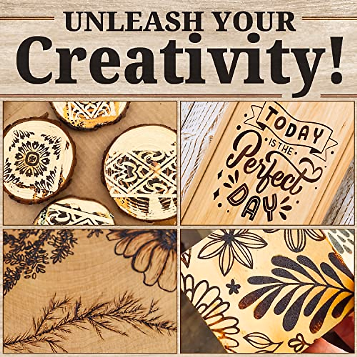 Wood Burning Gel and Mini Squeegee - Made in USA - 4 OZ Wood Burning Paste for Crafting, Drawing and DIY Arts and Crafts - Mini Squeegee Included - Creates Beautiful Art in Minutes