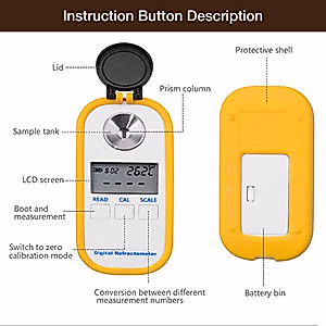 Digital Coffee Concentration Refractometer with BRIX Display Coffee Concentration Meter Sugar Drinks Density Coffee Brix Total Dissolved Solids Meter with TWO Measurement Modes