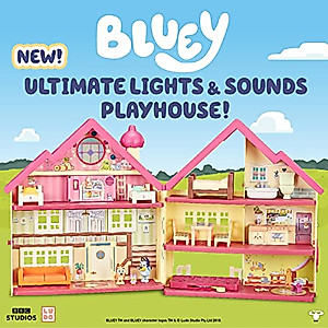 Bluey Ultimate Lights & Sounds Playhouse with Two posable Figures and Accessories | Heeler Home