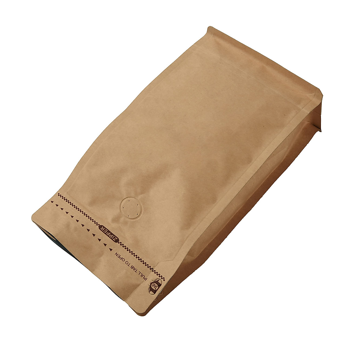 50 Pieces 4 Ounce Kraft Paper Stand Up Coffee Bag/Flat Bottom Pouch with Air Release Valve and Reusable Side Zipper. (50pcs, ¼lb/4oz/100gram)