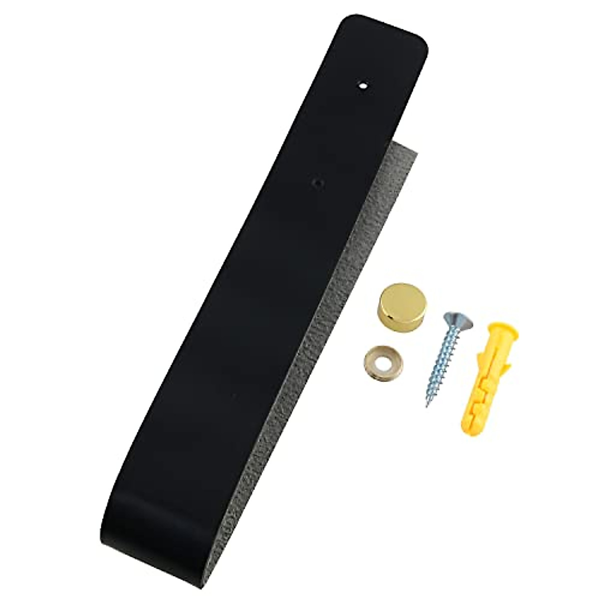 Leather Wall Hook ZZLZX 4PCS Artificial Leather Strap Hangers Wall Mounted Leather Hooks, Wall Hanging Strap Towel Leather Hooks for Towel Bathroom Kitchen Bedroom Black