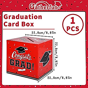 Gatherfun Graduation Party Decorations - Graduation Box for Gift and Cards - Party Favors and Supplies - Red.