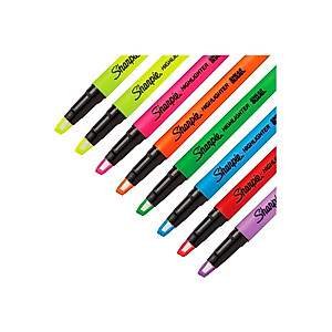 SHARPIE Highlighter, Clear View Highlighter with See-Through Chisel Tip, Stick Highlighter, Assorted, 8 Count