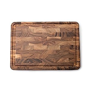 Ironwood Gourmet Charleston End Grain Board with Channel, Acacia Wood Brown 20 x 14 Inches