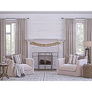 Happy Easter Burlap Banner Garland - Bunny Rabbit & Fluffy Tail Design - Ready to Hang Wall Decor - Complete with Hanging Ribbon Decoration - by Jolly Jon