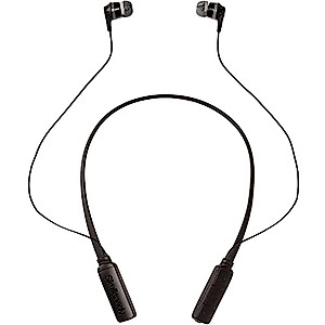 Skullcandy Ink'd+ Bluetooth Wireless Earbuds with Microphone, Noise Isolating Supreme Sound, 8-Hour Rechargeable Battery, Lightweight with Flexible Collar, Non-Retail Packaging - Black (Renewed)