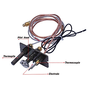 10002264 Propane Natural Gas (NG) SIT Pilot Assembly 3 Way Compatible with HHT, Majestic, Monessen, Temco, Vermont Castings Gas Stoves & Fireplaces