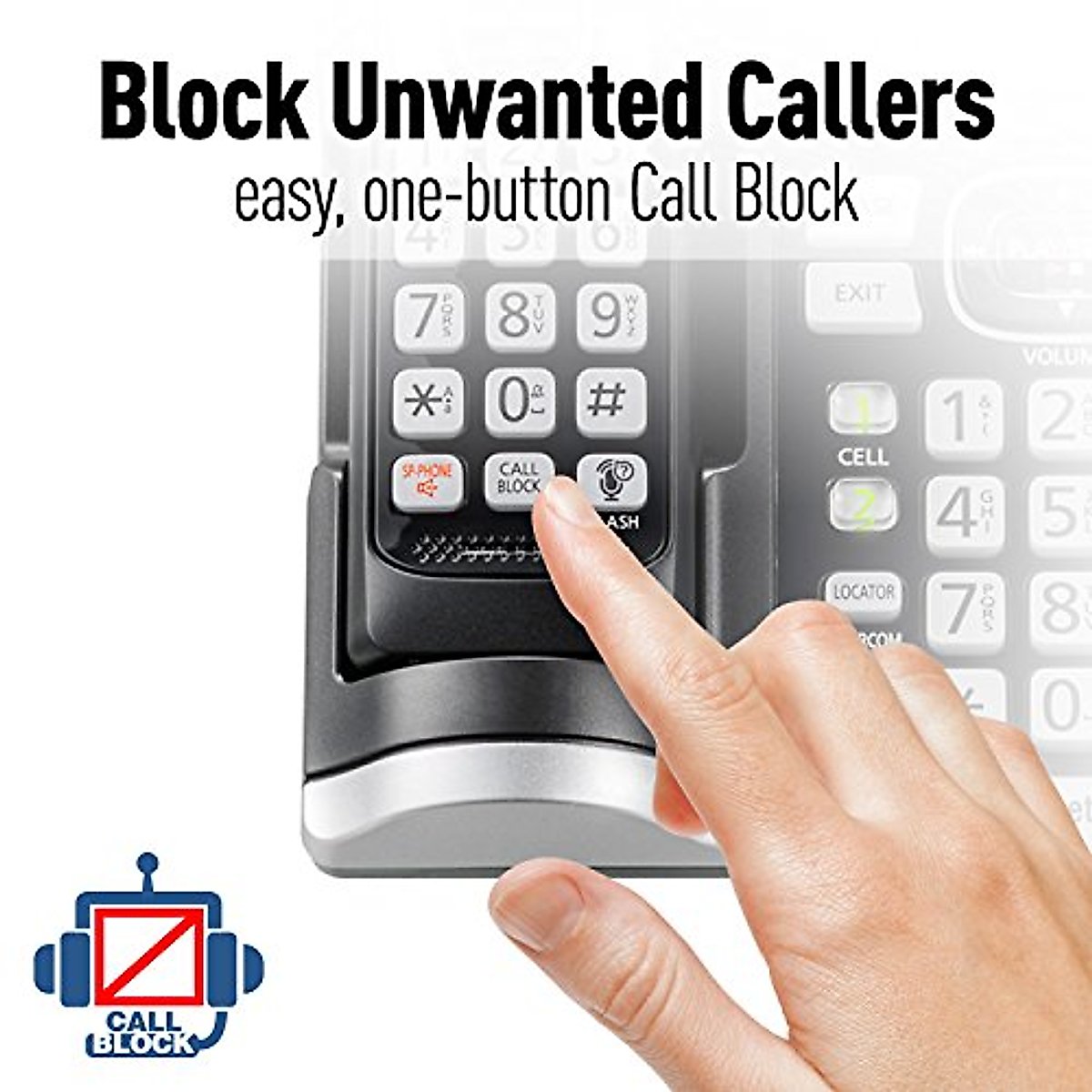 PANASONIC Link2Cell Bluetooth Cordless Phone System with Voice Assistant, Call Blocking and Answering Machine. DECT 6.0 Expandable Cordless System - 4 Handsets - KX-TGF574S (Silver)