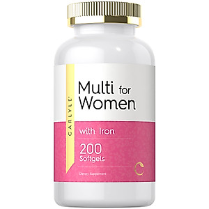 Carlyle Multivitamin for Women with Iron | 200 Softgel Capsules | Nutritional Support Supplement | Non-GMO, Gluten Free