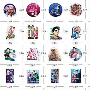 52 Pcs Zombies 3 Stickers, Vinyl Waterproof Zombies Stickers for Laptop,Water Bottle, Envelopes, Crafts Scrapbooking,Zombies Party Decorations,Stickers for Kids Aldult