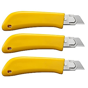 OLFA 18mm Heavy-Duty Utility Knife (BN-L/CP3) - Multi-Purpose Custom Cutting Depth Precision Knife w/Ergonomic Grip Handle & Snap-Off Blade, 3 Pack