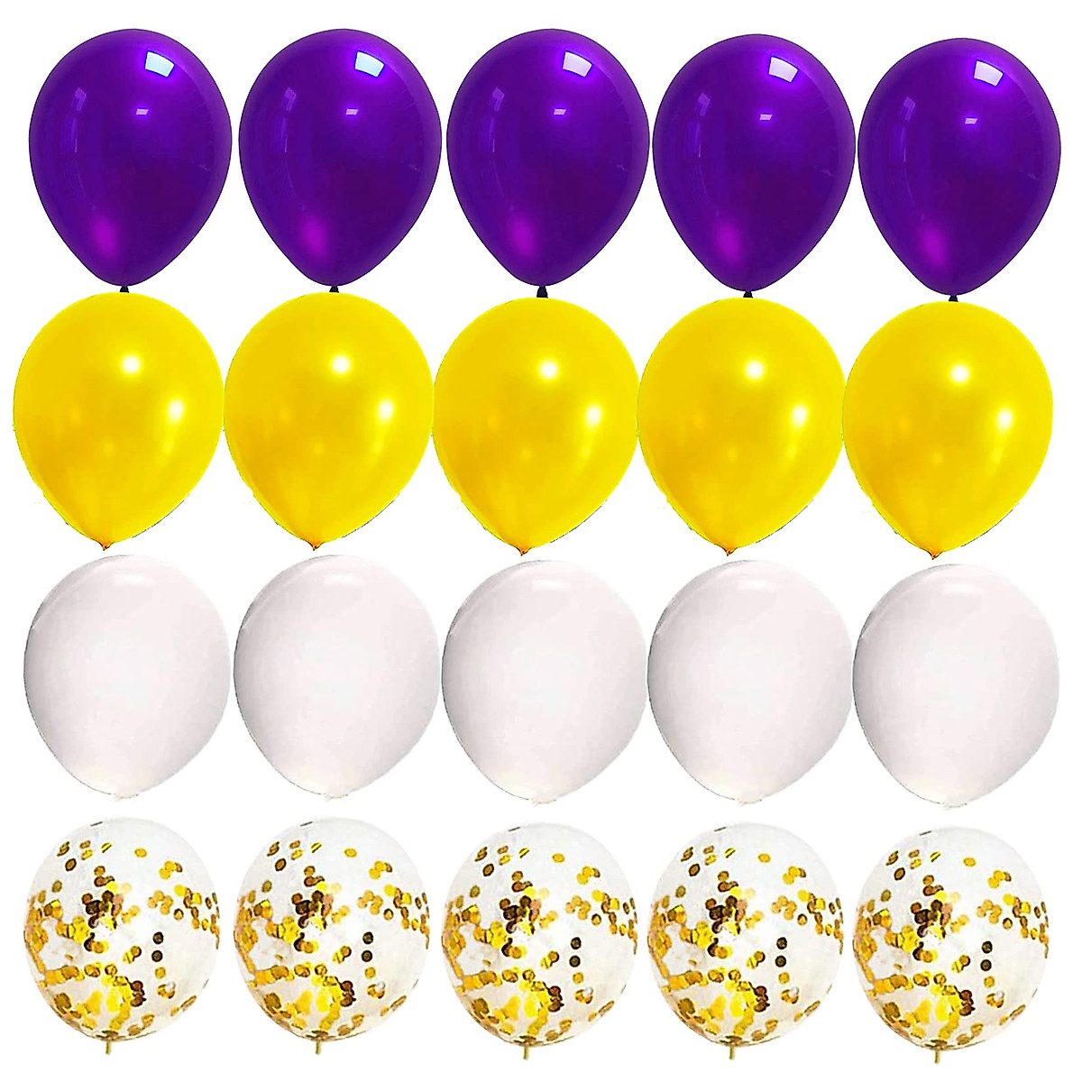 Graduation Party Decorations Purple Yellow/Purple Yellow Balloons Purple Graduation Decorations 2024 NYU/Mardi Gras Party/Purple Yellow Gold Birthday Party Decoration Balloons of 20pcs