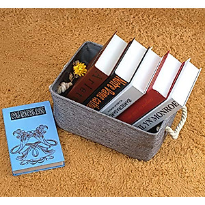 Silanto Storage Baskets Bins,Nursery Organizer Baskets for Toy Storage, Clothes Storage, Book Storage(Grey,14.4" L x 10.2" W x 6.3" H)