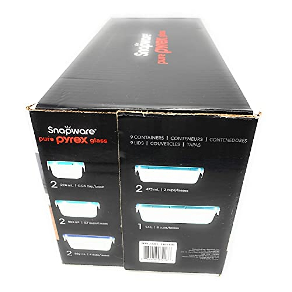 Snapware Pure Pyrex 18-Piece Glass Food Storage Set, 2.6, Clear