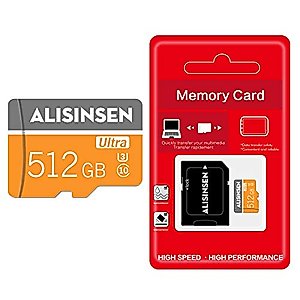512GB Micro SD Card with Sd Adapter 512GB Memory Cards for Camera (Class 10 High Speed), TF Memory Card for Phone Computer Game Console, Dash Cam, CaHZorder, Surveillance, Drone(512GB)