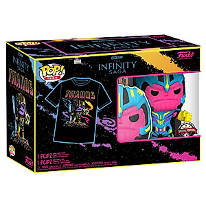 Funko Pop! & Tee: Marvel - Thanos - (BKLT) - Extra Large - (XL) - Marvel Comics - T-Shirt - Clothes with Collectable Vinyl Figure - Gift Idea - Toys and Short Sleeve Top for Adults Unisex Men