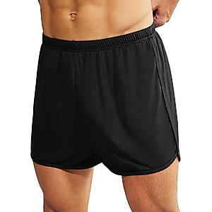 MIER Men's 3 Inch Athletic Running Shorts with Liner Quick Dry Active Lightweight Gym Sports Workout Shorts for Men, Black, M