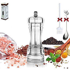 1PCS Pepper grinder Salt pepper grinder set Clear Mills transparent material transparent acrylic Kitchen seasoning supplies and tools pepper mill
