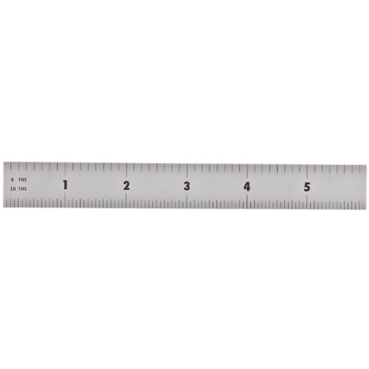 Mitutoyo 182-101, Steel Rule, 6" (4R), (1/8, 1/16, 1/32, 1/64"), 3/64" Thick X 3/4" Wide, Satin Chrome Finish Tempered Stainless Steel