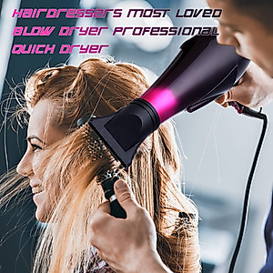 Hair Dryer Professional Blow Dryer Negative Ions 3500W Powerful Fast Drying Low Noise Long Cord Quick Dryer with Nozzle and Diffuser Hair Blow Dryer with 2 Speed and 3 Heat Settings Purple-6