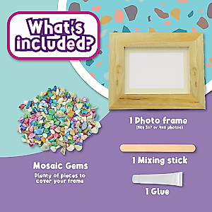 PURPLE LADYBUG Mosaic Photo Frame Craft Kit - DIY Arts & Crafts for Kids Ages 8-12 & Crafts for Girls 8-12 6-8 - 9 8 7 6 Year Old Girl Birthday Gift, Teen Girls Gifts 8-10 10-12