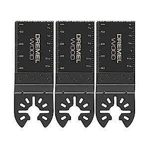 Dremel MM480B 3-Pack Wood & Drywall Oscillating Tool Blades, High Carbon Steel Flush Cut Saw Blades, Universal Quick- Fit Interface Fits Bosch, Makita, Milwaukee, and Rockwell