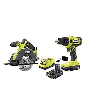 RYOBI ONE+ 18V Cordless 2-Tool Combo Kit with Drill/Driver, Circular Saw, (2) 1.5 Ah Batteries, and Charger (Renewed)