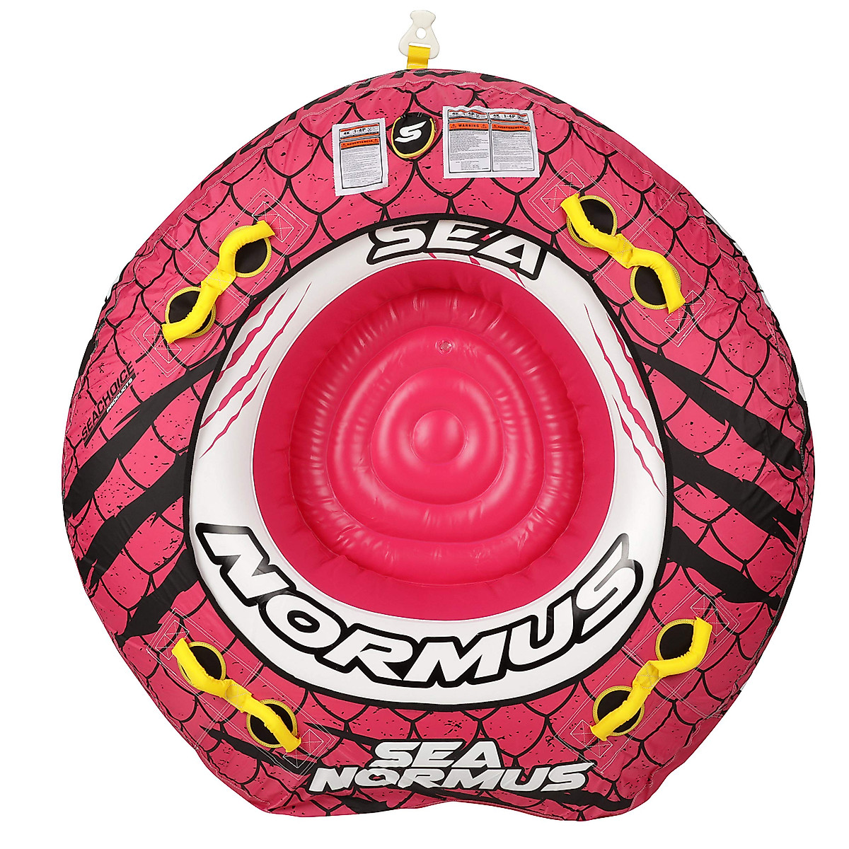 Seachoice Sea-Normus Towable Tube, Open Top Boat Tube w/Air-Cushioned Floor, 4 Person, 69 in. X 69 in.