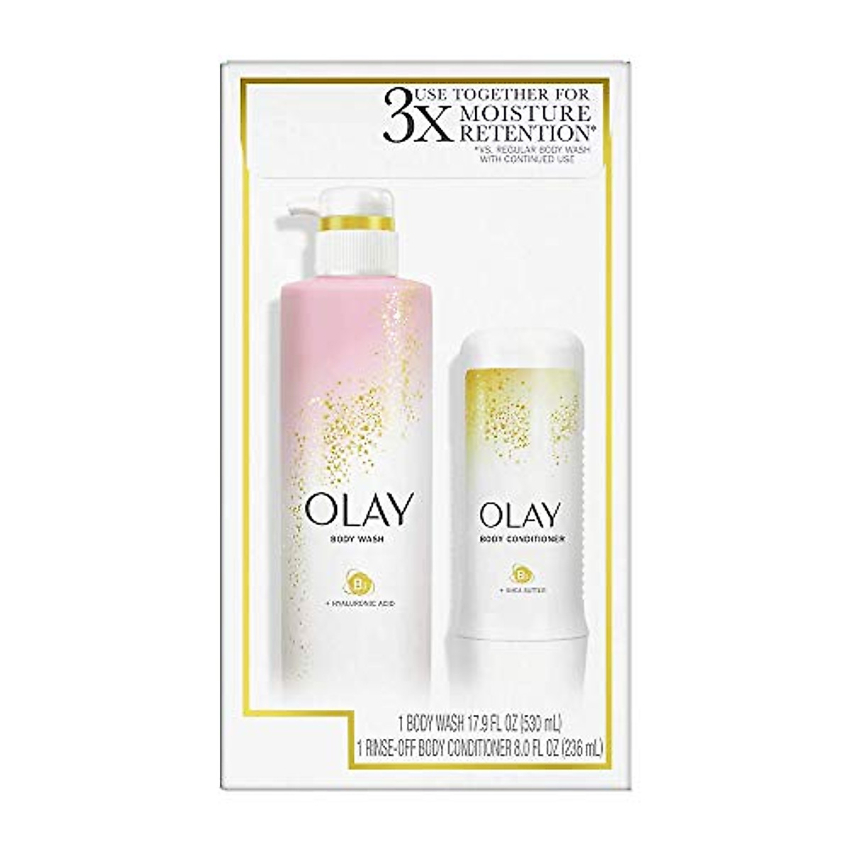 Cleansing and Nourishing Body Wash, 17.9 fl oz and Conditioner, 8 fl oz compatible with Olay