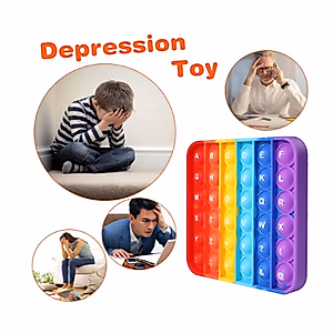 AK-SHIP 2 in 1 Fidget Toys, ABC Learning and Educational Toys, Poppers Fidget Toys,AK-SHIP Stress Relief, Autism Sensory Toys [26 Letters on One Side | Numbers 1-30 on The Other Side] (1 Pack)