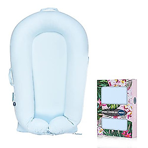 Organic Cotton Baby Spare Cover for Dock-a-tot Deluxe+ Docks | Hypoallergenic Newborn Nest Cover| (Cover Only) (Baby Blue)