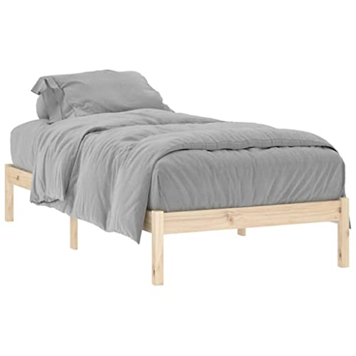 WIFESE Bed Frame 77"x41.5"x12.2" Brown Wood Twin Bed Frames Full Twin Day Bed Bedframes Queen-Size King Mattres Platform Bed Single Floating Full Size Modern Allwood Bed Frames Queen Size Full