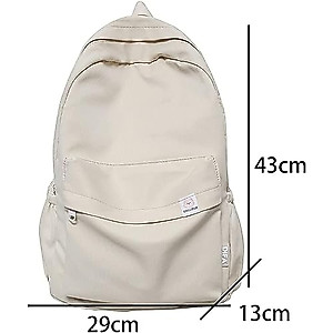 Dfcdcoo Difa Backpack, Difa’s Bear Plain Backpack, Sage Green Backpack Kawaii Cute Backpack Large capacity Casual Aesthetic Backpack (White)