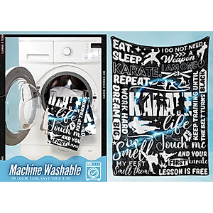 InnoBeta Karate Gifts, Karate Blanket, Gifts for Karate Lovers, Teens, Boys, Friends, Flannel Throw Blanket, 50x65 Inches