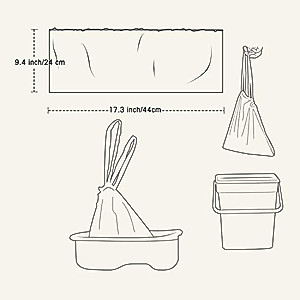 100 Pack Portable Travel Universal Potty Chair Liners with Drawstring Training Toilet Seat Potty Bags Cleaning Bag for Kids Toddlers Adults Pets Outdoors (42 x 24 cm)