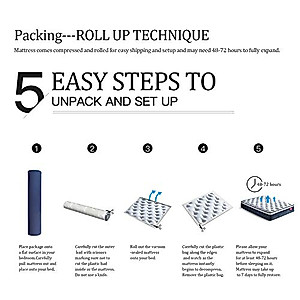 Jacia House King Mattress, 12 Inch Pillow-Top Pocket Spring Hybrid Mattress - Bed in a Bag - 100% Natural Latex Double Hybrid Firm Mattress King