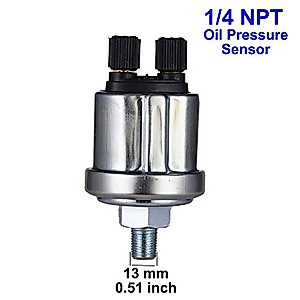1/4 NPT 13mm Thread Oil Pressure Sensor 0 to 10 Bars Diesel Generator Engine Part Stainless Crew Plug Alarm Universal for VDO