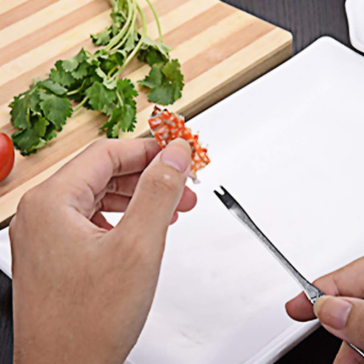 Cabilock 1 Set 8pcs Crab Eating Tool Lobster Utensils Crab Tool Crab Leg Tools Kitchen Crab Scissor Seafood Utensils Shellfish Lobster Fork Picks Crab Leg Utensil Stainless Steel Shrimp