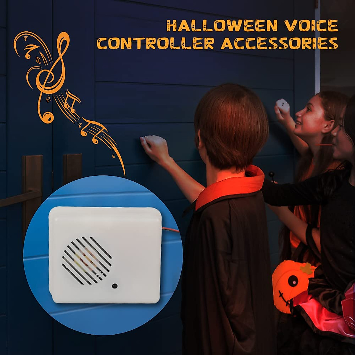 OILK DIY Halloween Sound Sensor, Scream Speaker Horror Screaming Tricky Voice-Activated Props Scary Sound Speaker Sensor for Halloween Party Decoration