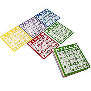 Yuanhe 50 Bingo Game Cards - Bingo Set Kids Party Paper Card Games School Classroom Family Gathering Activity Casino Trip