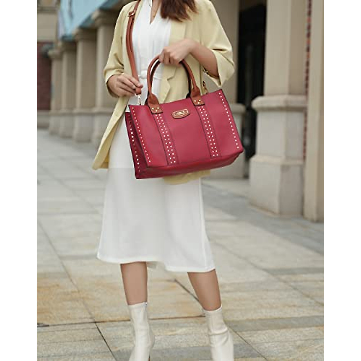 MKF Collection Tote Bag for Women, Vegan Leather Top-Handle Crossover Wristlet wallet & Satchel Handbag Purse