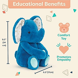 B. toys- B. softies- 12" Plush Blue Elephant – Stuffed Animal – Soft & Cuddly Toy- Washable- Baby, Toddler, Kids- Happy Hues- Ellie-Berry- 0 Months +
