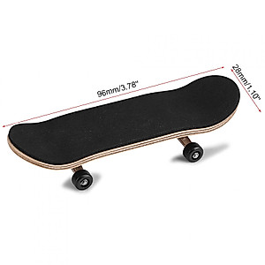 HURRISE Wooden Finger Skateboards, 1Pc Maple Wooden+Alloy Fingerboard Finger Skateboards with Box Reduce Pressure Kids Gifts(Black)
